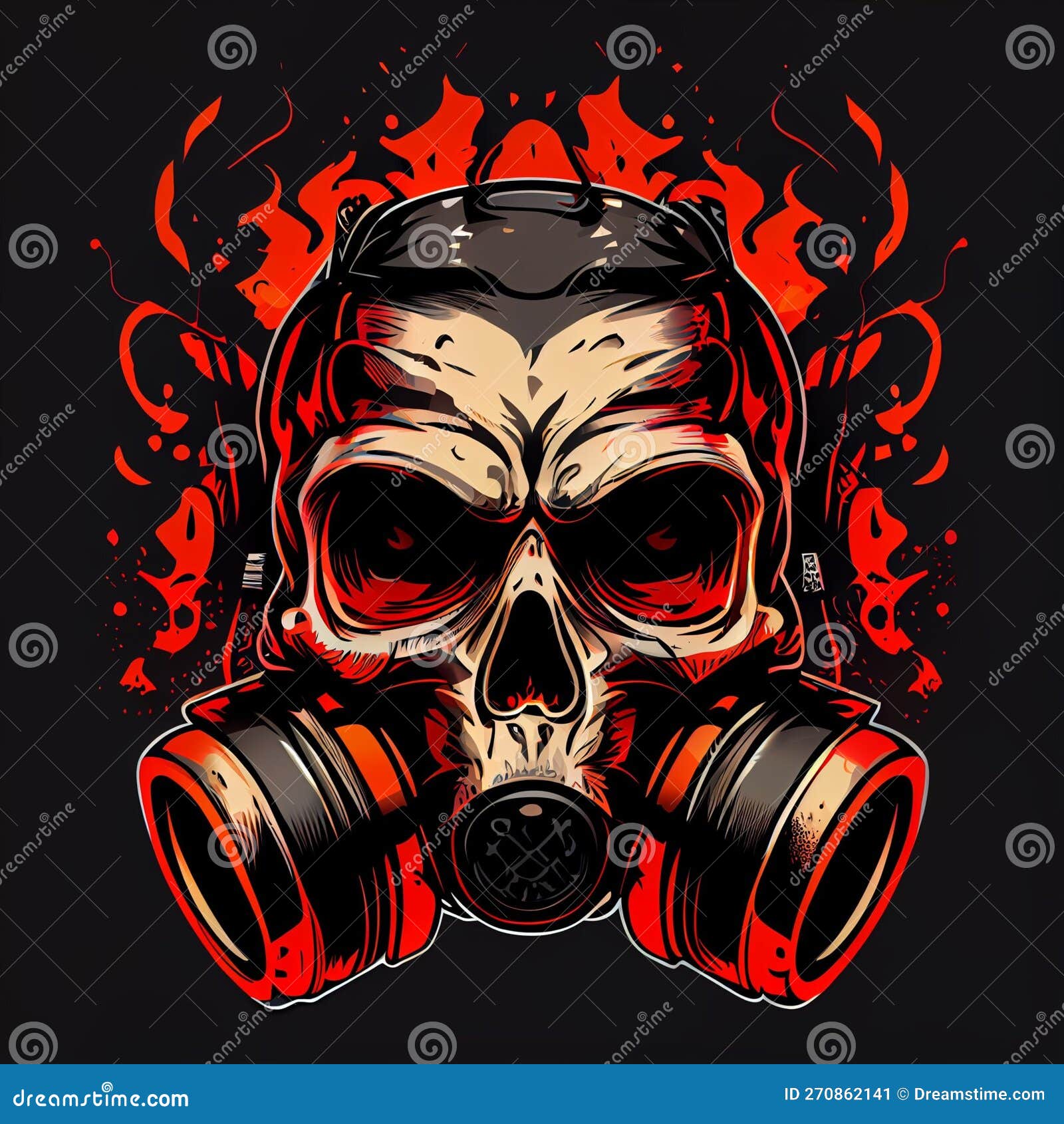 Skull Gas Mask Vector