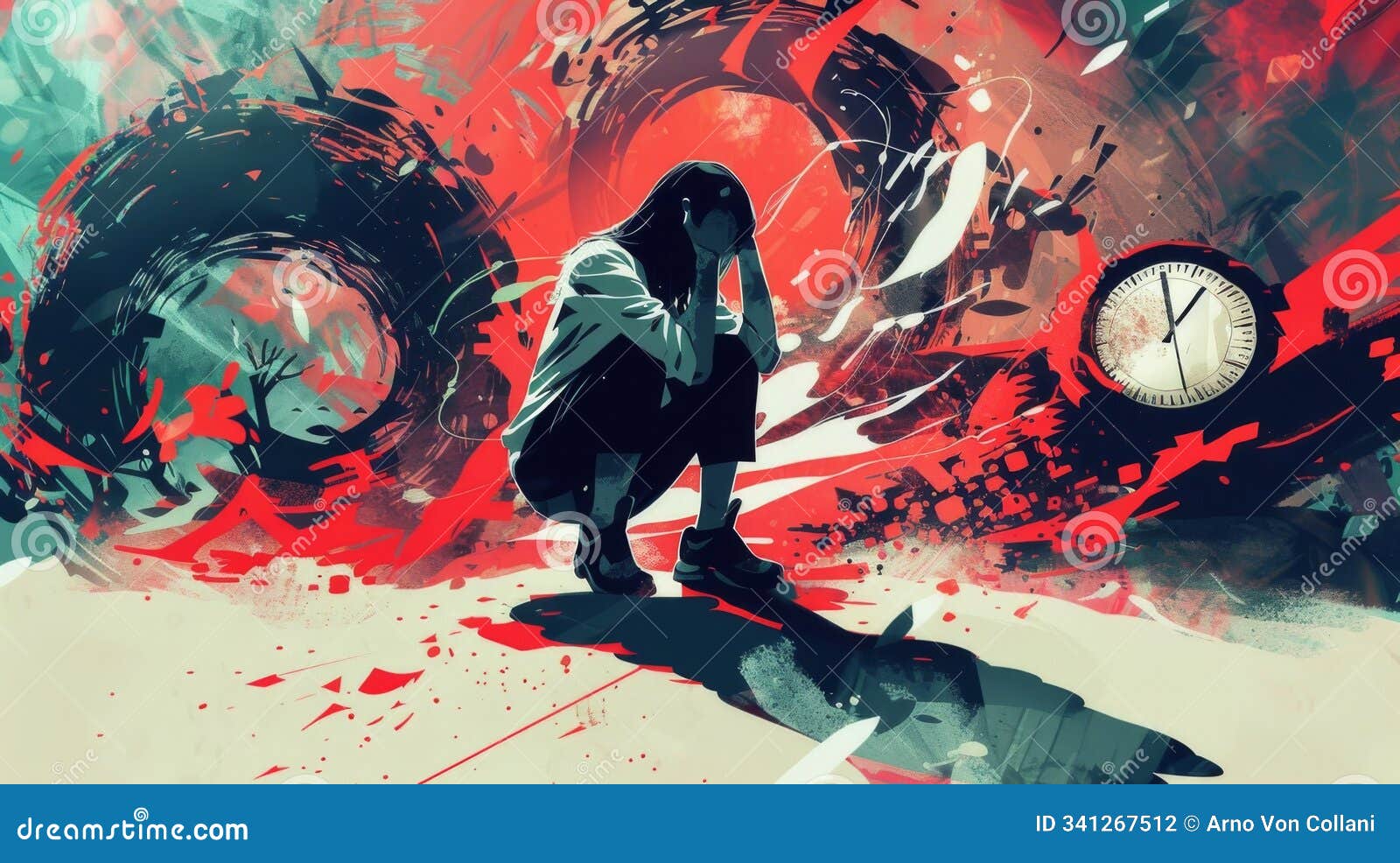 Chaotic Illustration Depicting the Intense Experience of Panic Disorder ...