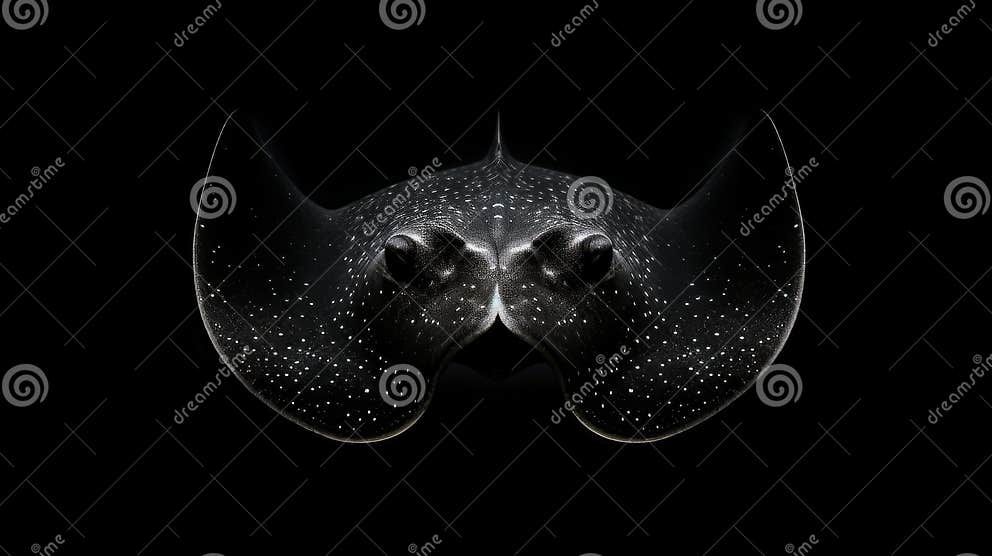 Elegance in the Abyss: Portrait of a Stingray on Ebony Stock ...