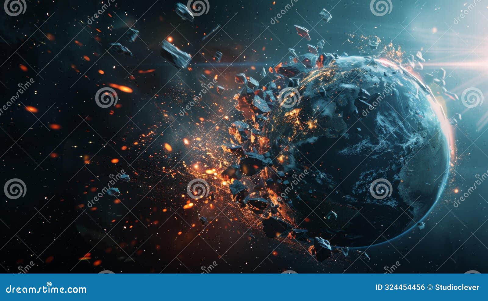Earth Explosion in Space, Generative AI Stock Photo - Image of visual ...