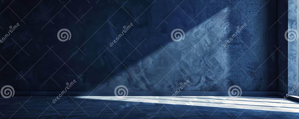 A Striking Image of an Empty Wall in Deep Navy Blue, with a Subtle ...