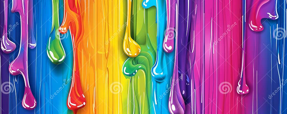 Colorful Abstract Art with Vibrant Rainbow Drips Creating a Dynamic Fusion Stock Photo - Image ...