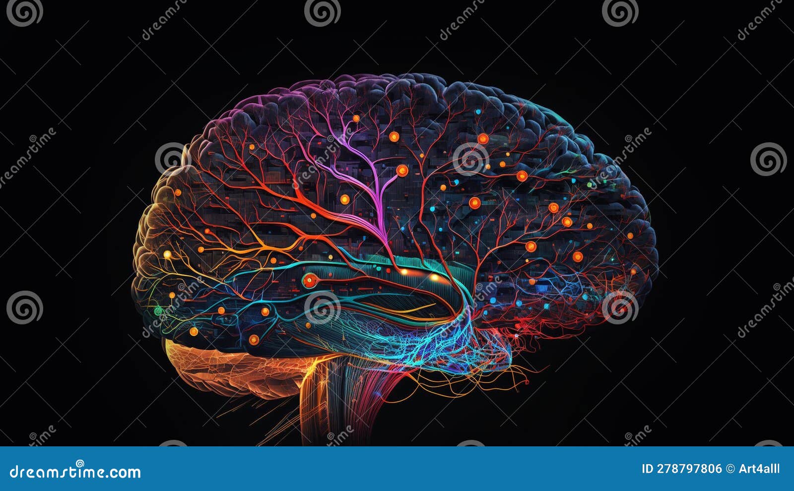 Neurons Making Synapse, Nervous System Sending Electrical Impulses Or ...