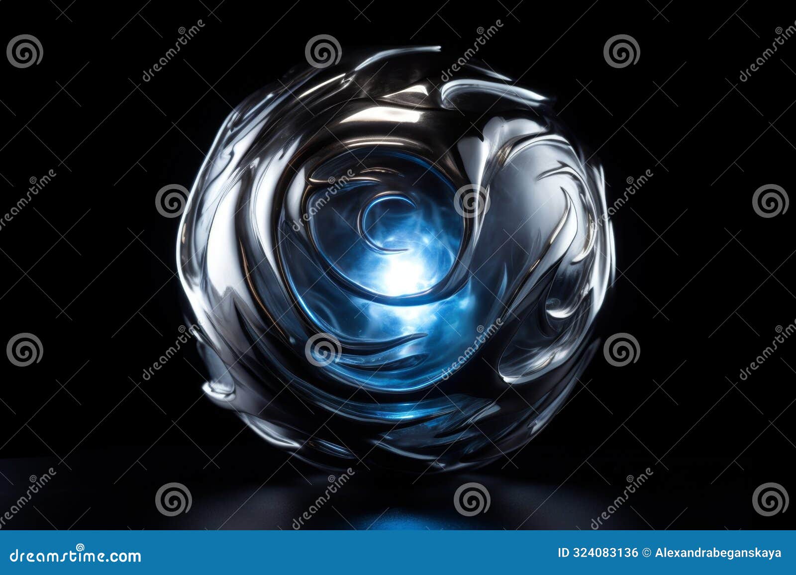 Glowing Ornate Sphere on Dark Background Stock Illustration ...