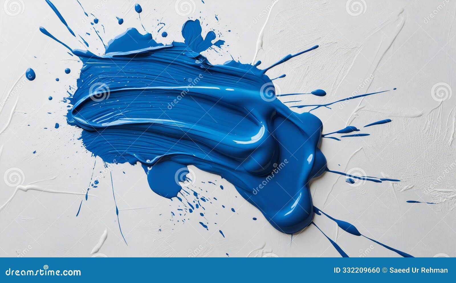 High-Quality Blue Paint Spill on White Background Stock Illustration ...