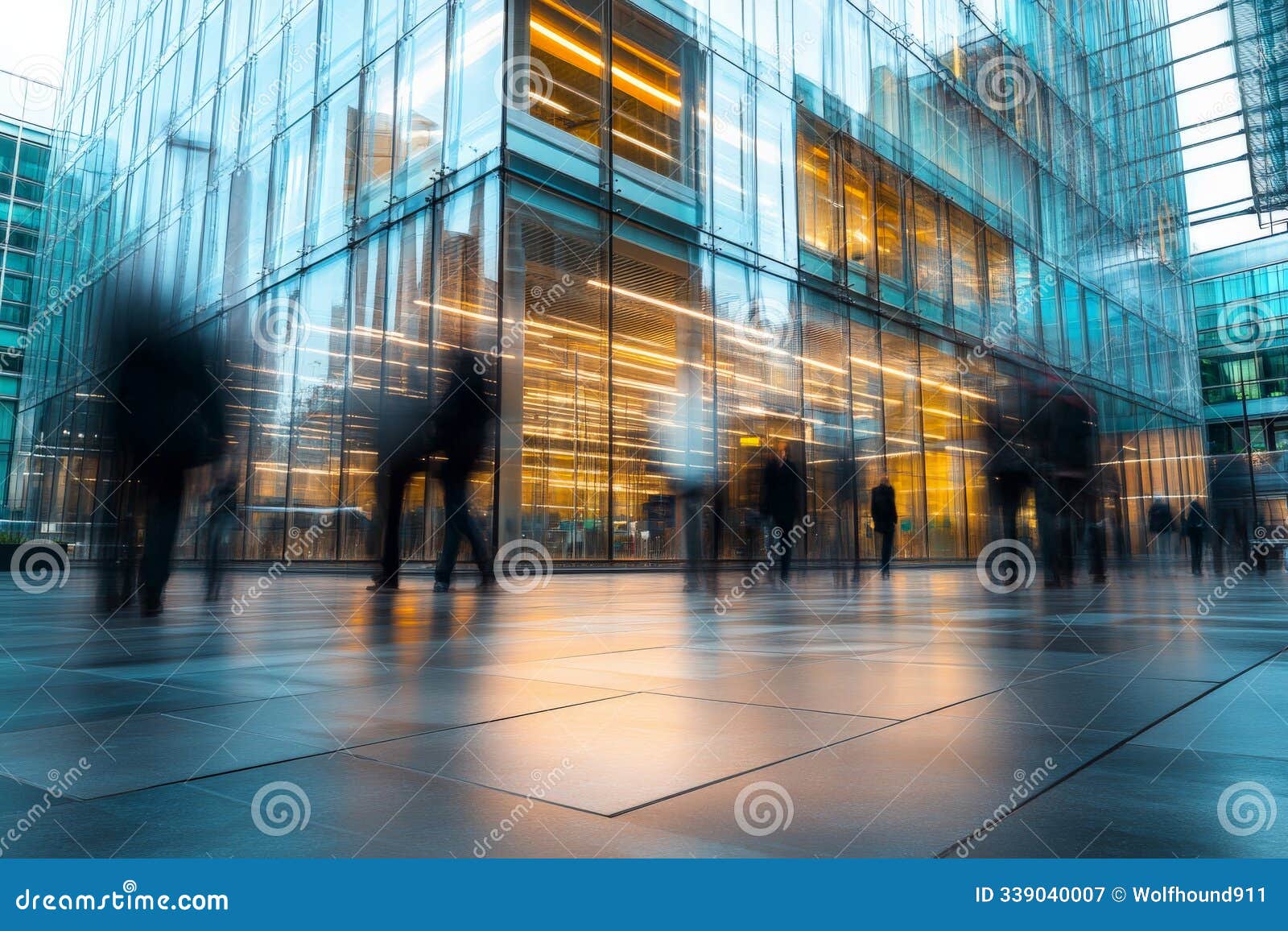 A Striking Image of a Large Office Building, with a Motion Blur Effect ...