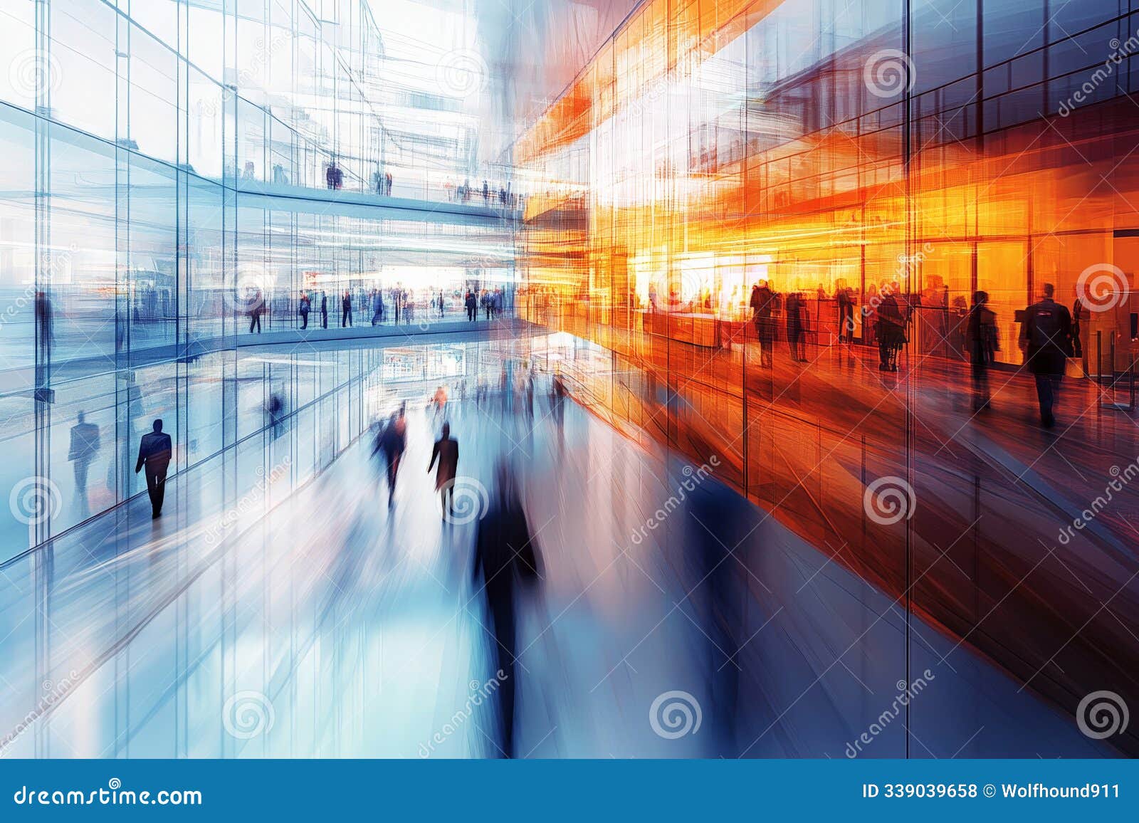 A Striking Image Of A Large Office Building, With A Motion Blur Effect ...