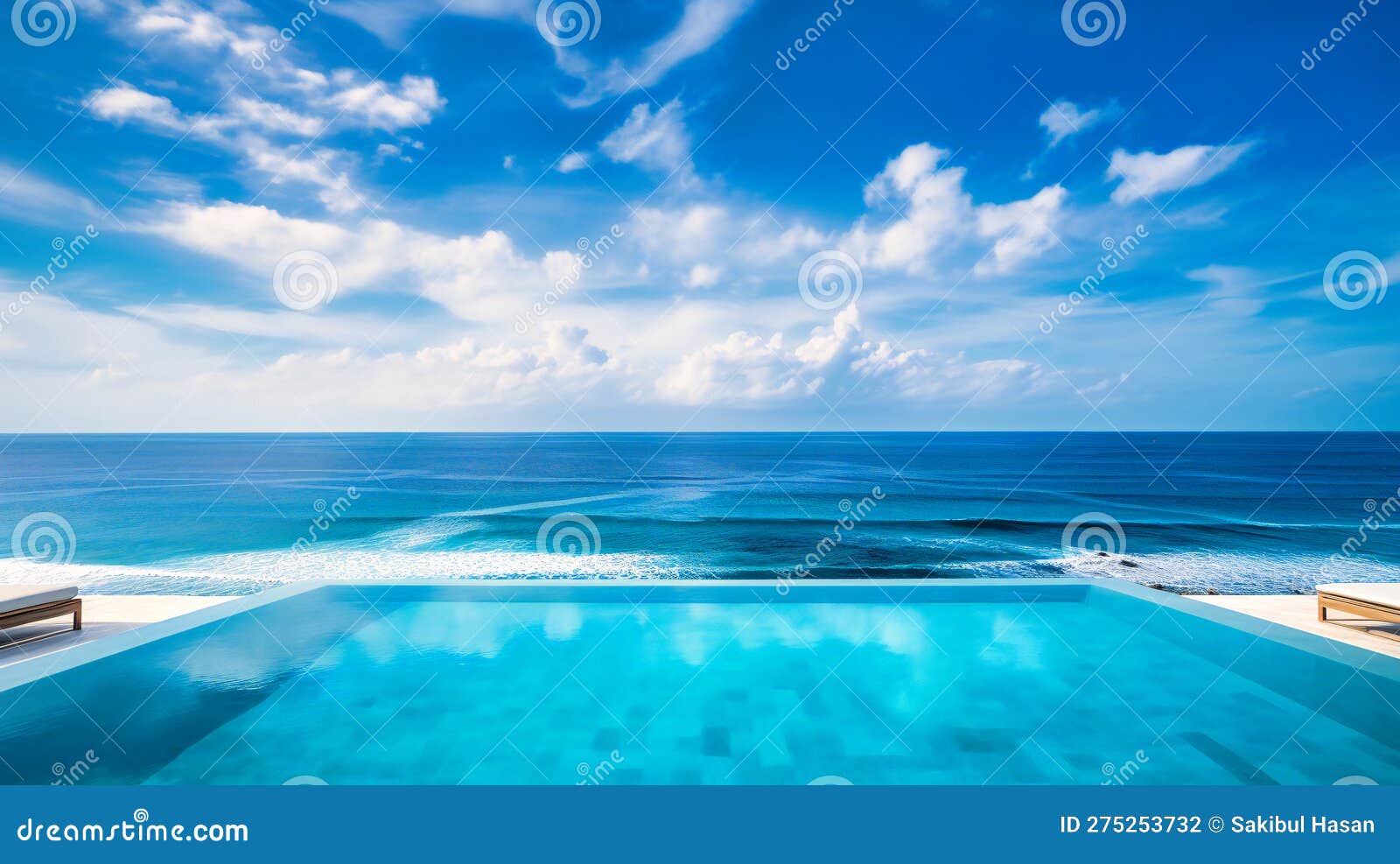 A Striking Image of a Luxurious Oceanfront Infinity Pool, Stock ...