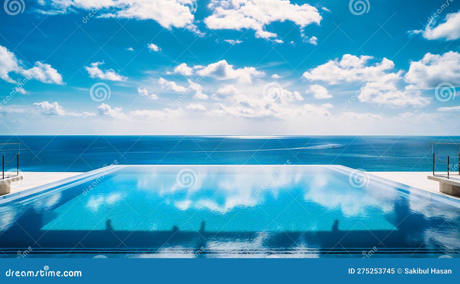 A Striking Image of a Luxurious Oceanfront Infinity Pool, Stock ...