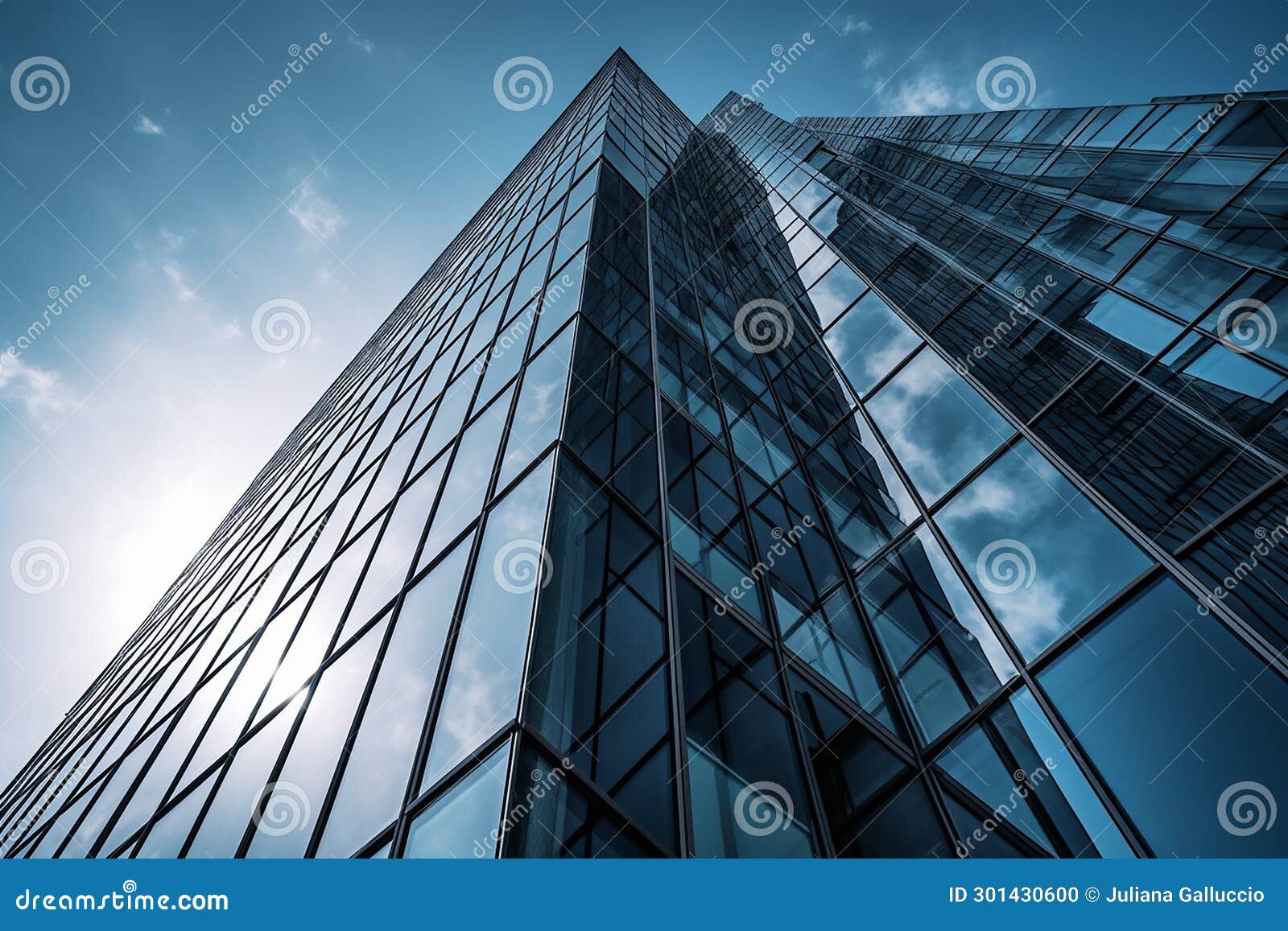 Modern mirrored building stock photo. Image of reflective - 301430600