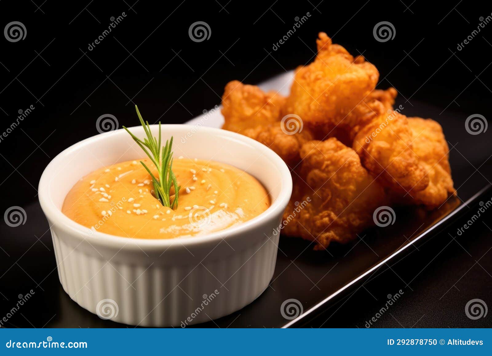 Striking Image of a Nugget in Dip Sauce Stock Photo - Image of food ...