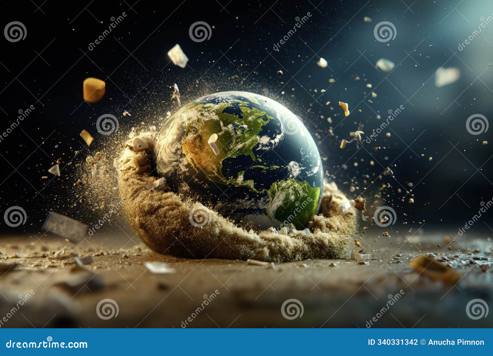 Striking Image of Earth Emerging from a Cloud of Plastic Debris ...