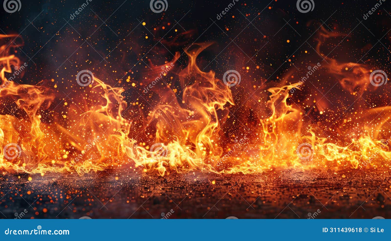 Flaming Border Texture: a Creative Display of Burning Fire Flames Using ...