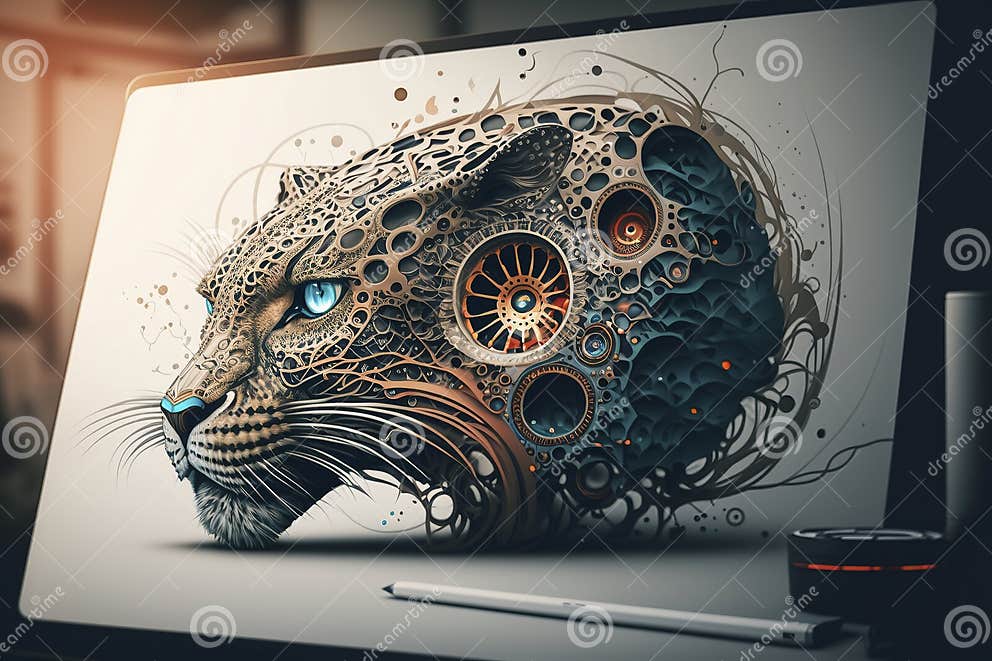 Striking Image that Showcases the Capabilities of AI, Such As a Machine Learning Algorithm in ...