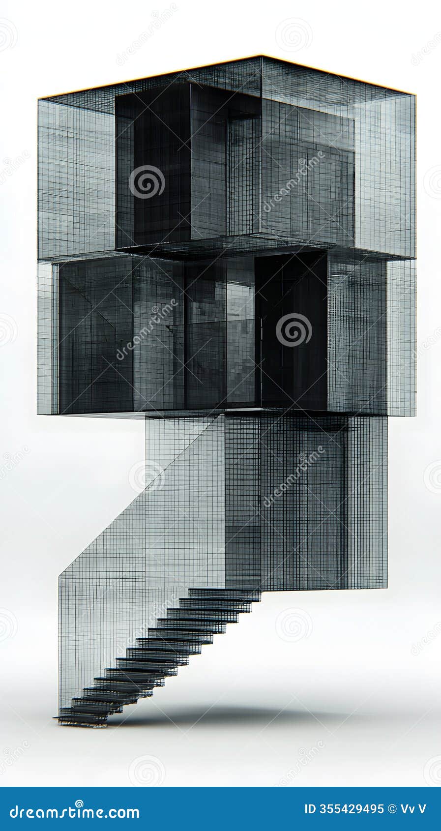 A Modern Transparent Architectural Design Stock Illustration ...