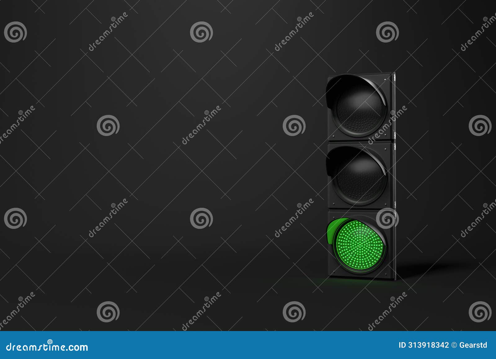 Traffic Light with Green Light Turned on Stock Photo - Image of ...