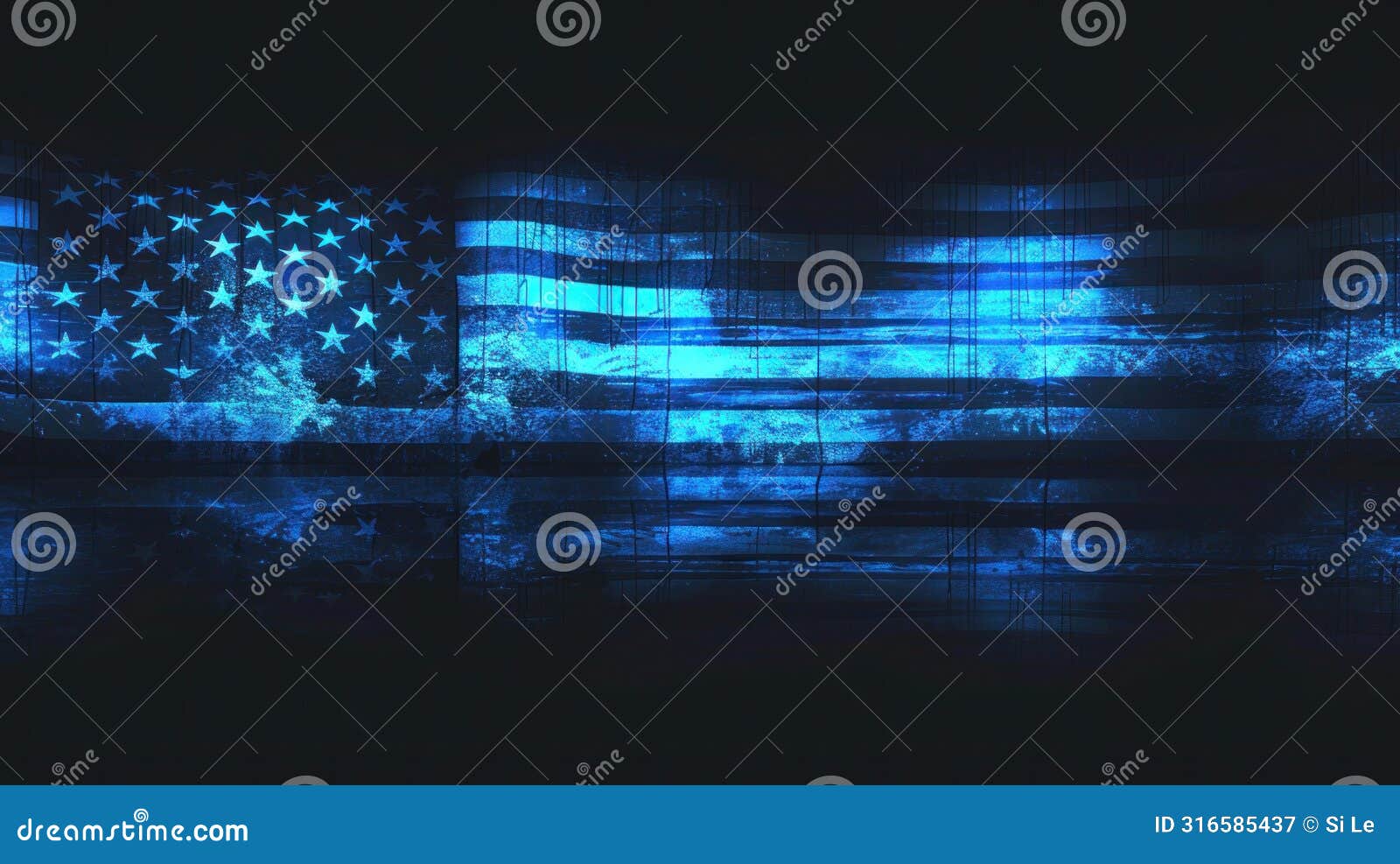 Thin Blue Line American Flag Created with AI Technology Stock ...