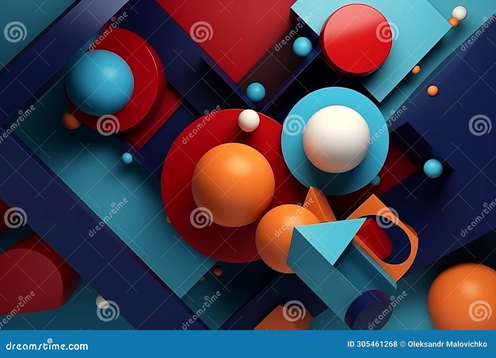 Dynamic Geometric Shapes Interplay Stock Illustration - Illustration of ...