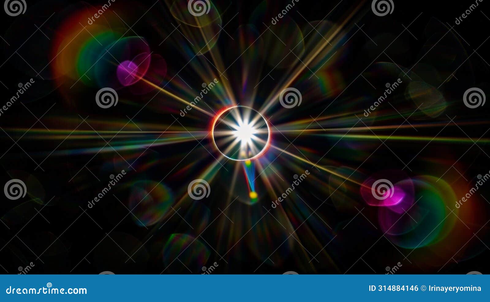 Dynamic Lens Flare Effect on Black Background Stock Photo - Image of ...