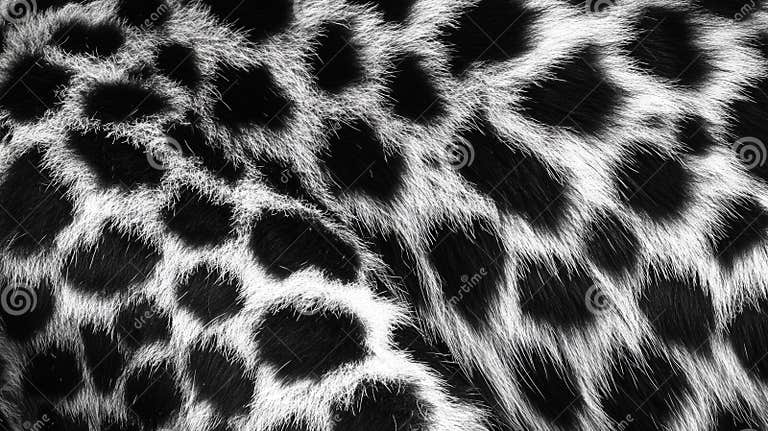 Close-up of Detailed Leopard Texture with Bold Black and White Stock ...