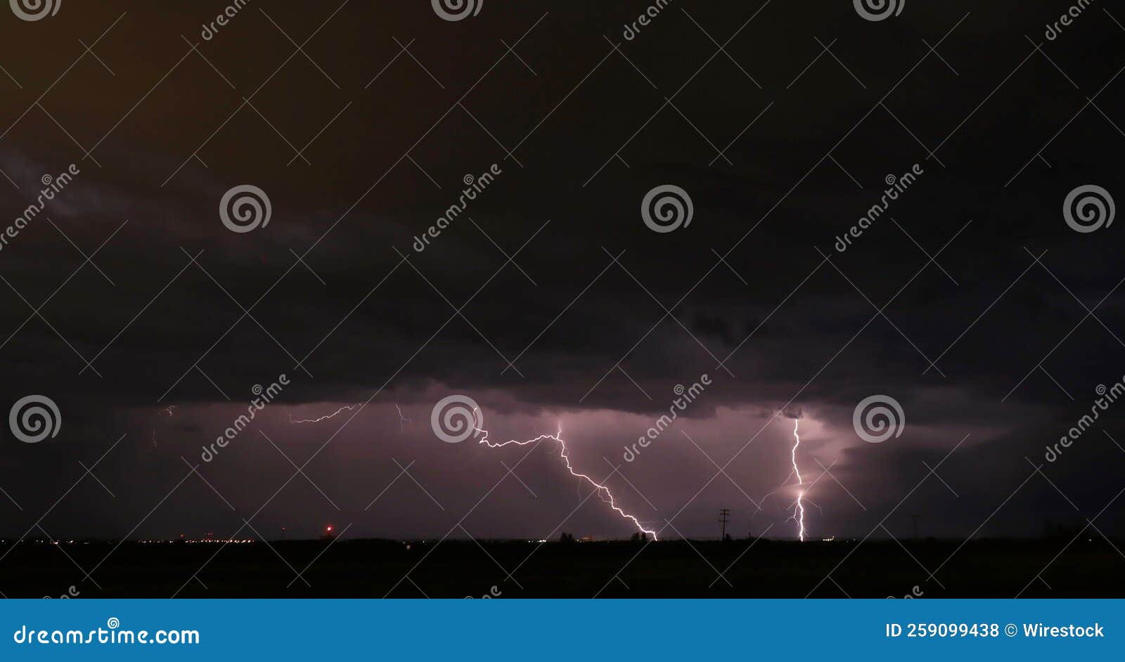 Striking Lightning Storm in the Night Sky Stock Photo - Image of scenic ...