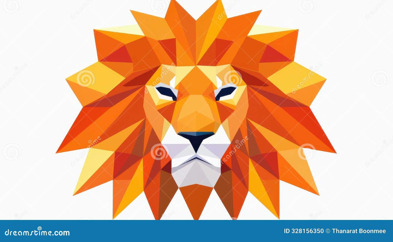 A Striking Low Poly Lion Head Vector Illustration Featuring Geometric ...