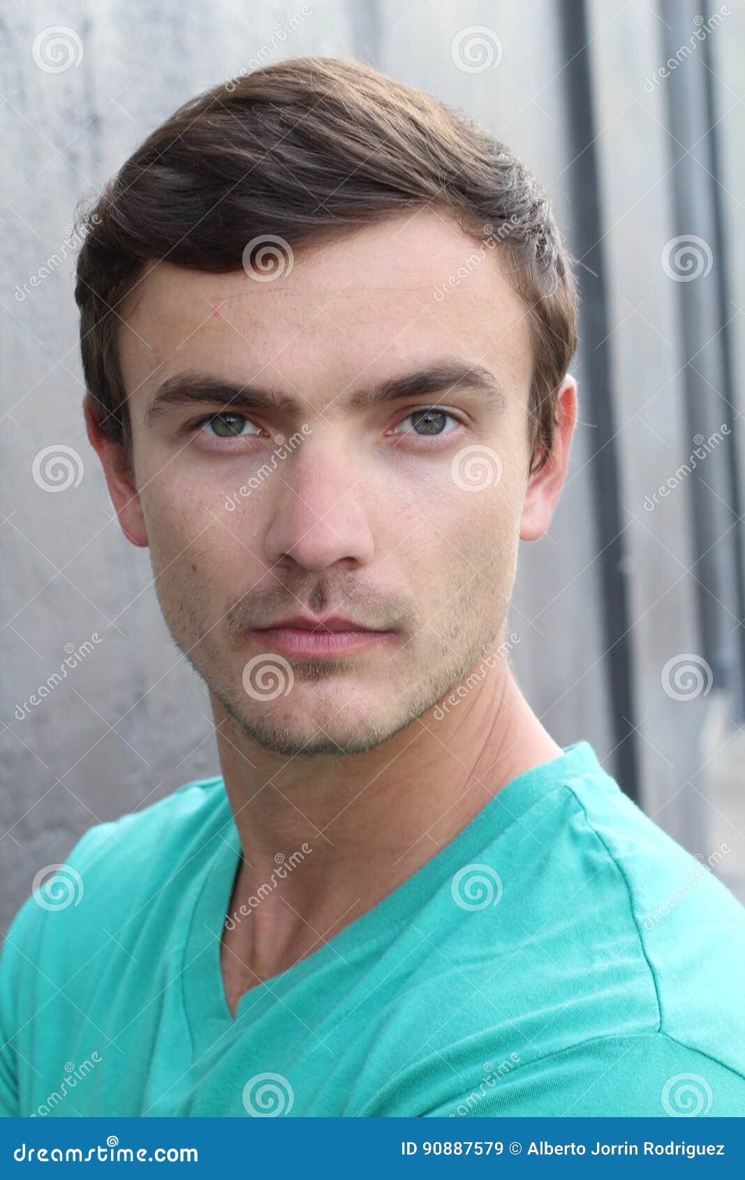 Striking Man with Neutral Expression Close Up Stock Image - Image of ...