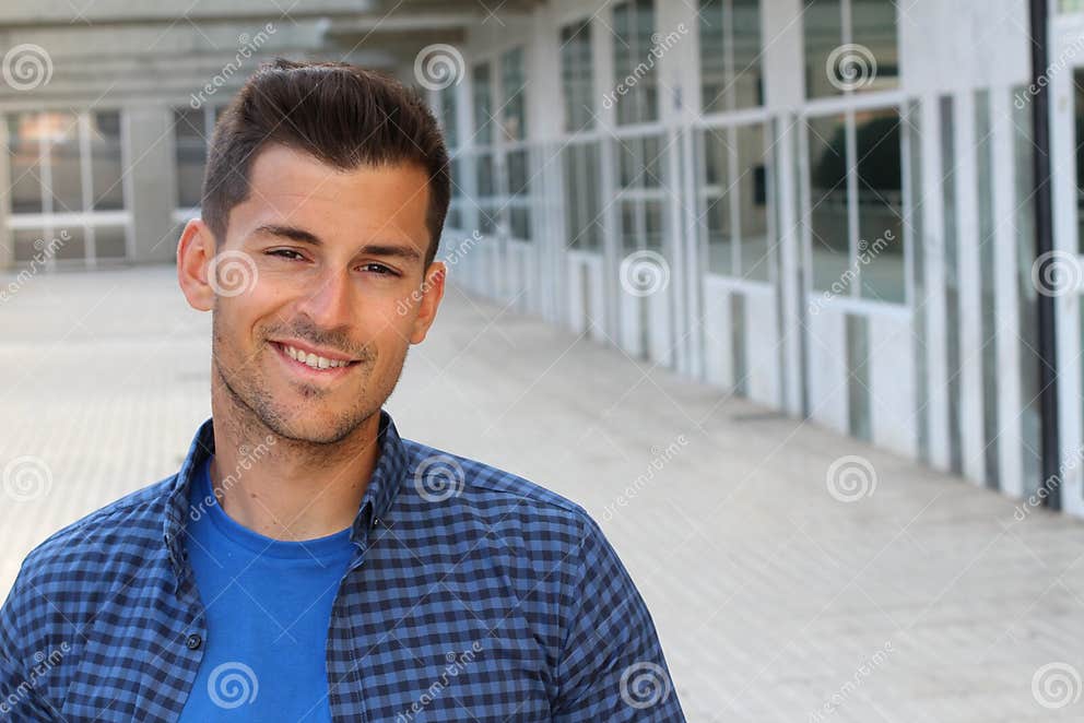 Striking Man Smiling Close Up with Copy Space Stock Image - Image of ... Striking Man Smiling Close Up with Copy Space Stock Image - Image of ...