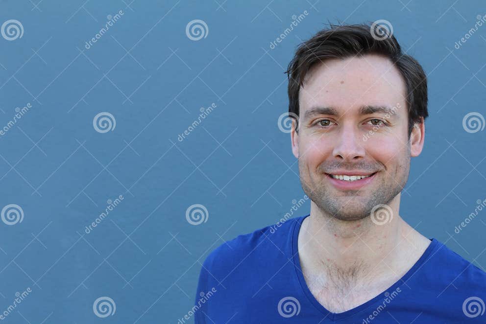 Striking Man Smiling Close Up with Copy Space Stock Image - Image of ... Striking Man Smiling Close Up with Copy Space Stock Image - Image of ...