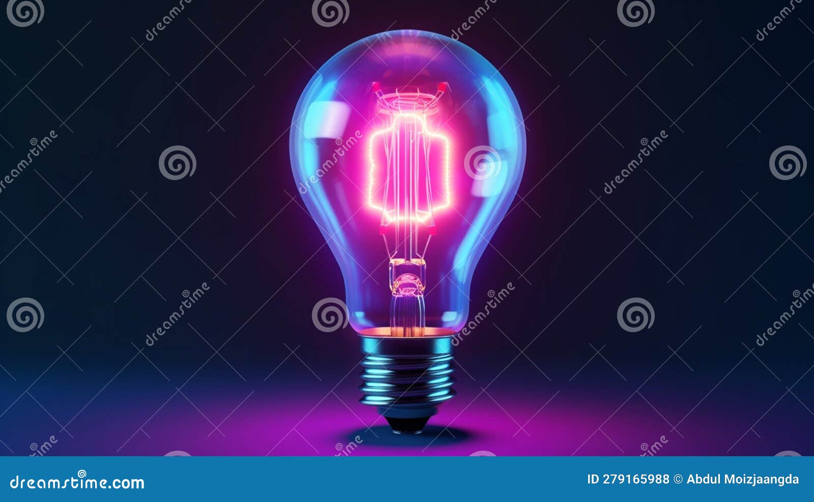 Striking and Modern Neon Light Bulb with Blank Space Stock Illustration ...