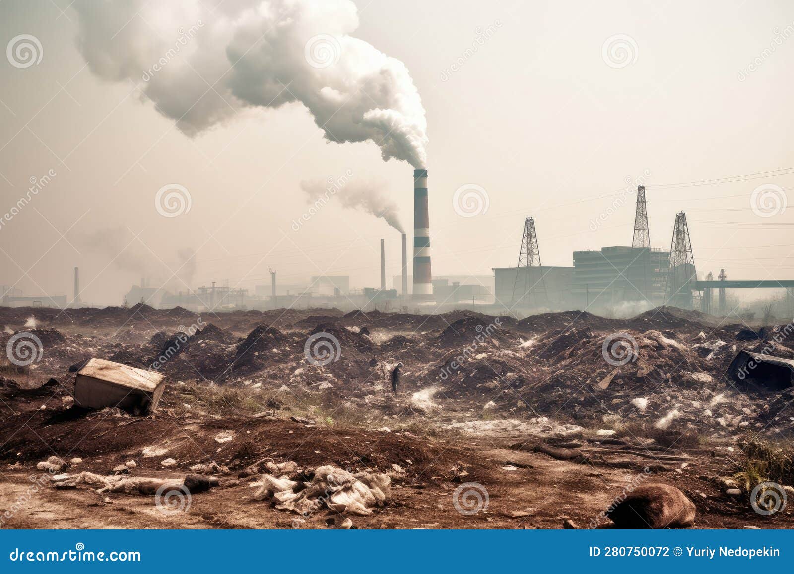Devastating Effects of Environmental Pollution. Generative AI Stock ...