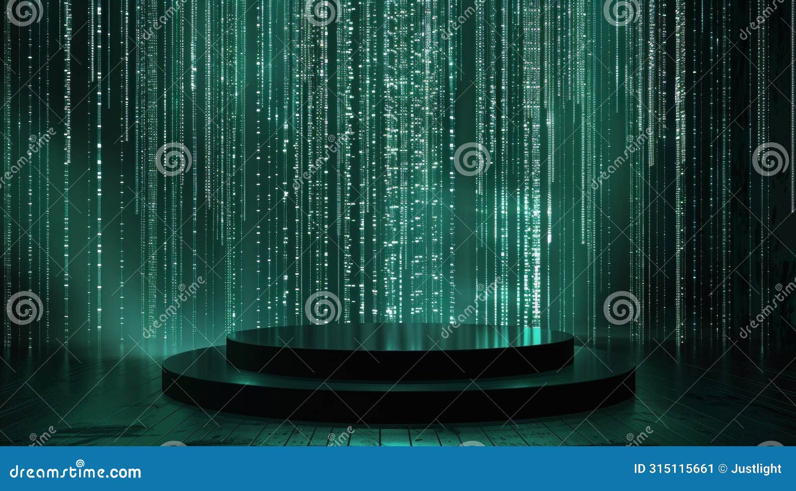 A Striking Podium Adorned with the Iconic Binary Code Design from the ...