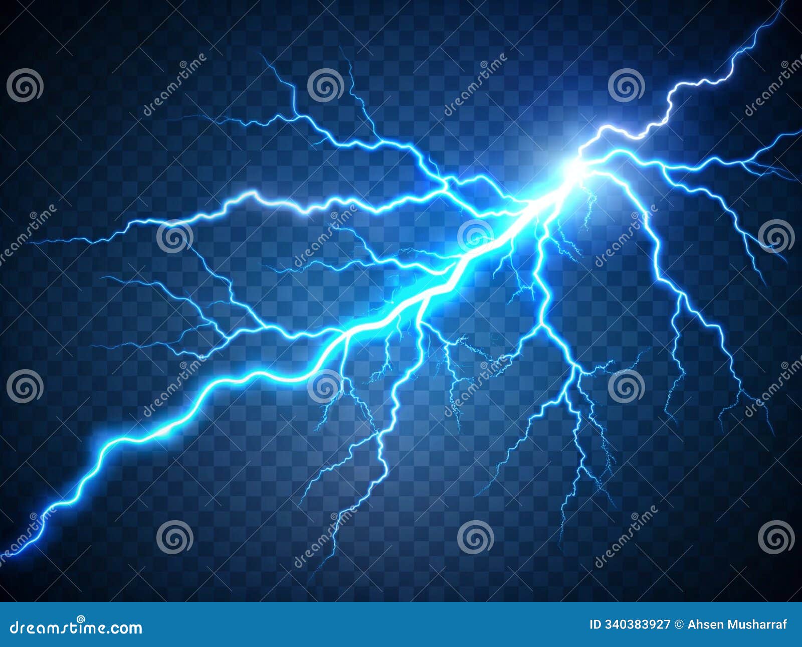 A Realistic Lightning Bolt Pattern Stock Illustration - Illustration of ...