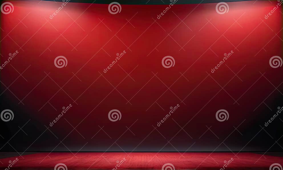Striking Red Background with Soft Spotlight Illumination from Above ...