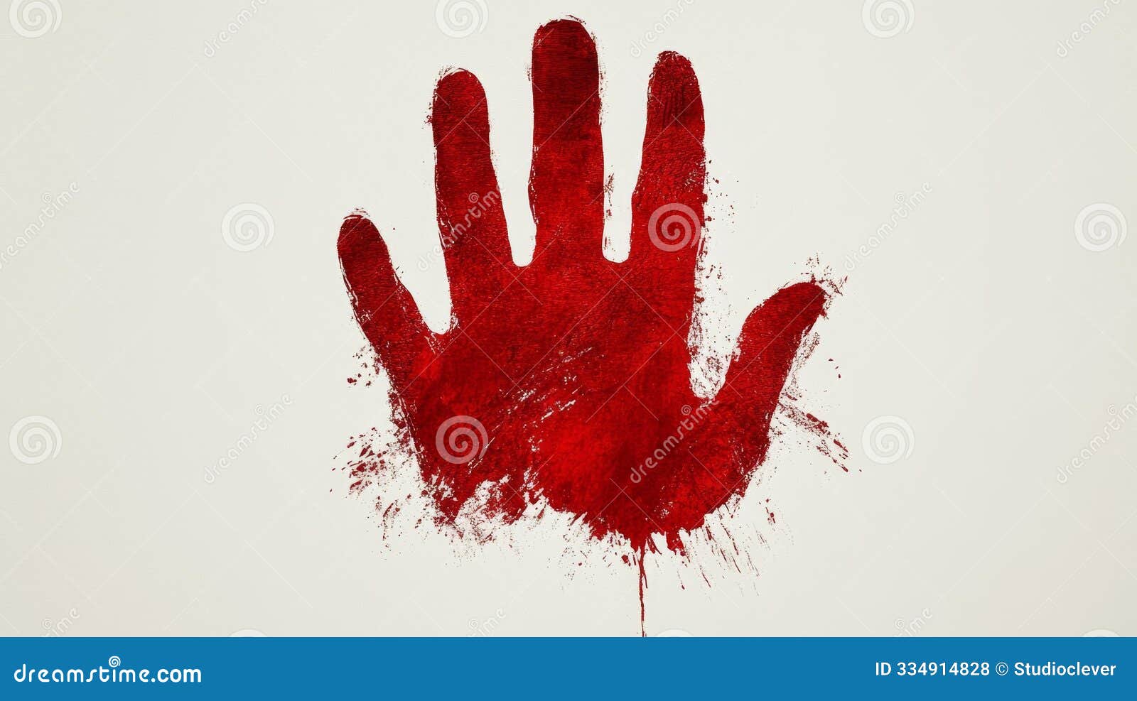 Bloody Handprint on White Background Generative AI Stock Illustration ...