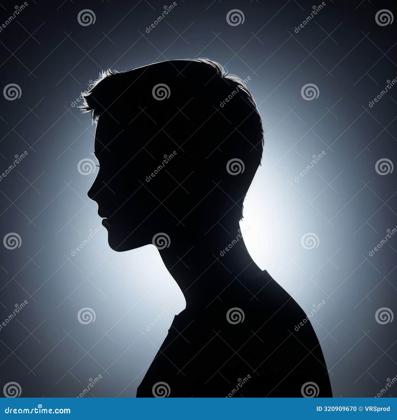 Silhouette of a Person in Profile Against Light Stock Photo - Image of ...