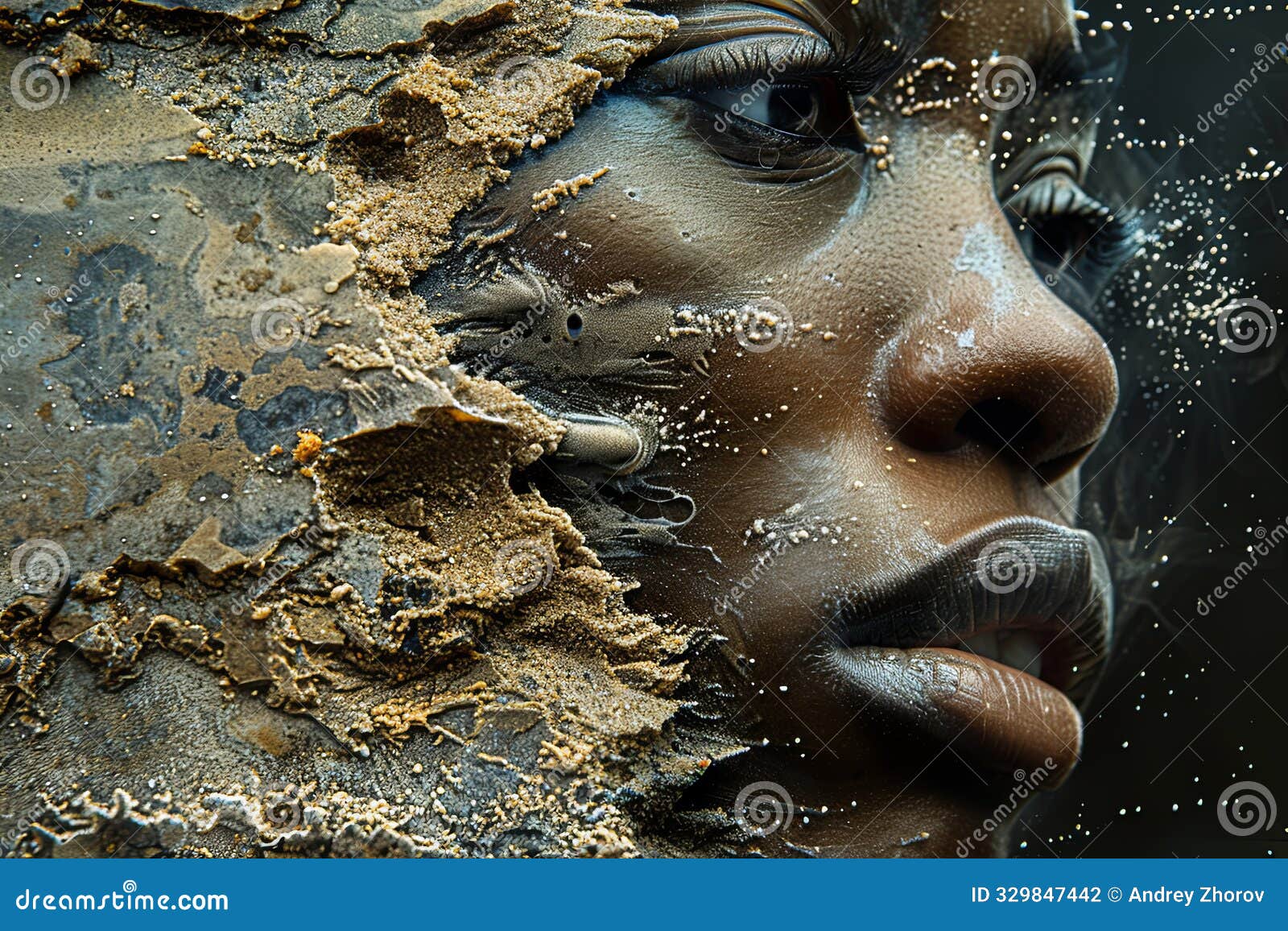 A Striking Silhouette Profile Blending Human Features with Organic ...