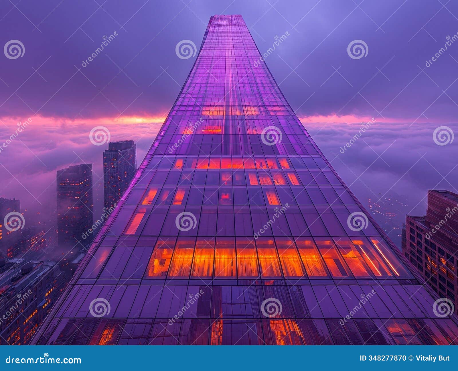 A Striking Skyscraper Rises into the Sky with Sharp Angles and ...
