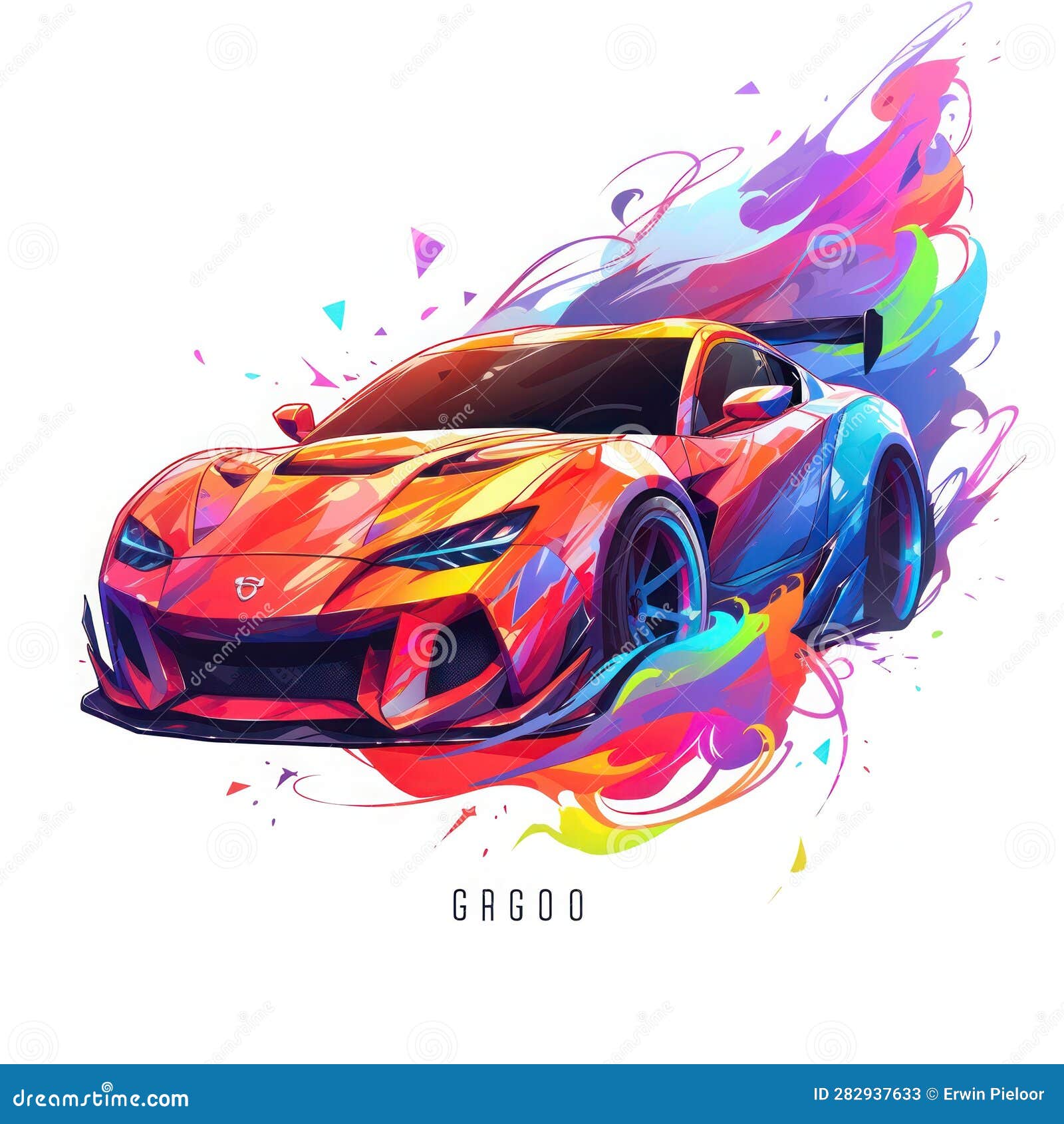 Striking Sport Car Painting for Desktop Background Stock Illustration ...