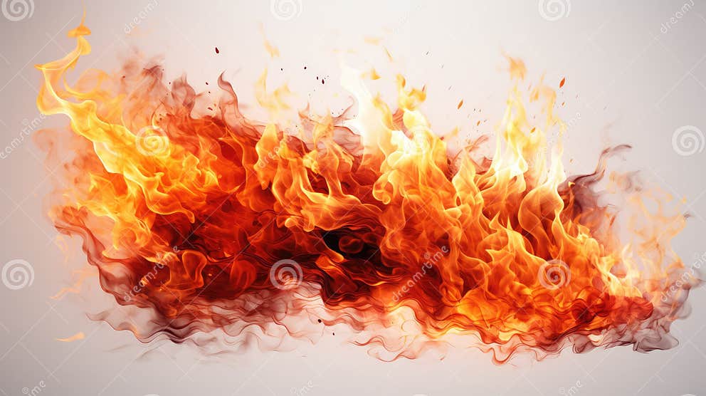 Dramatic Burning Fire on a Solid Background, Capturing the Fiery ...
