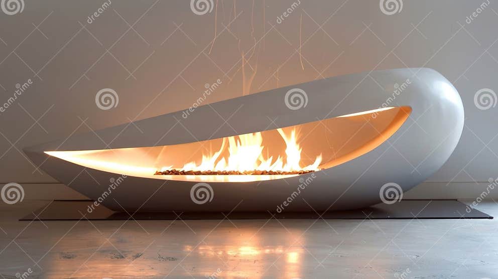 A Striking and Unique Fireplace Design with LED Lights Incorporated ...