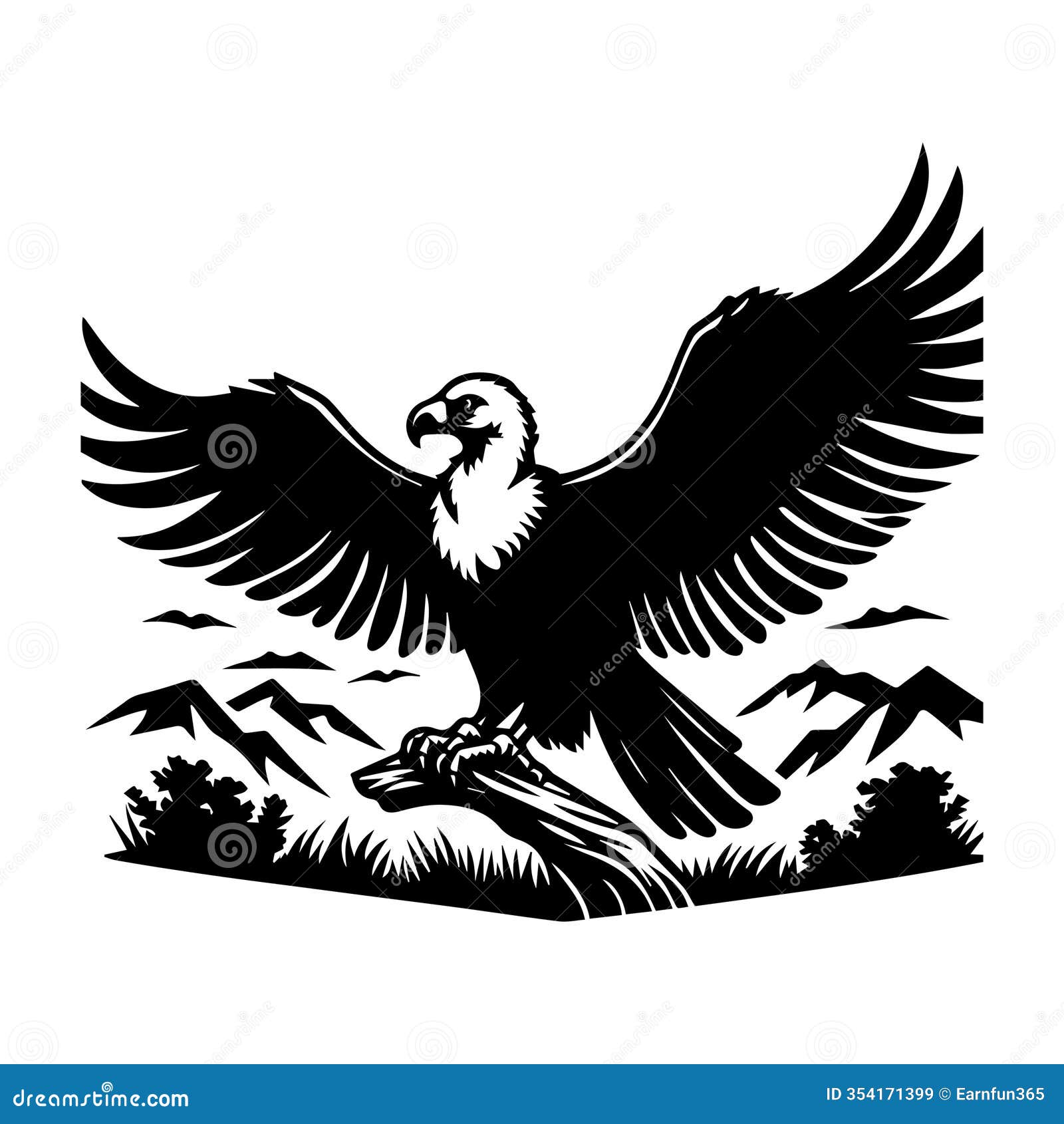 Flying Condor Bird Mascot Logo Cartoon Vector | CartoonDealer.com ...