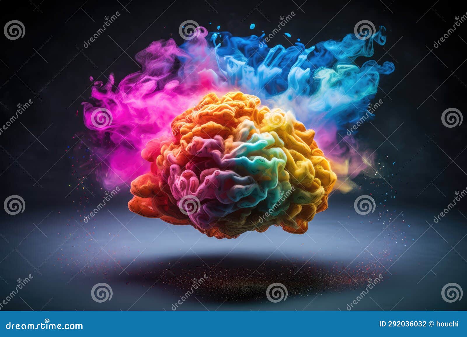 Blast of Colors Explosion. Colorful Creative Brain. Luminous Mind ...
