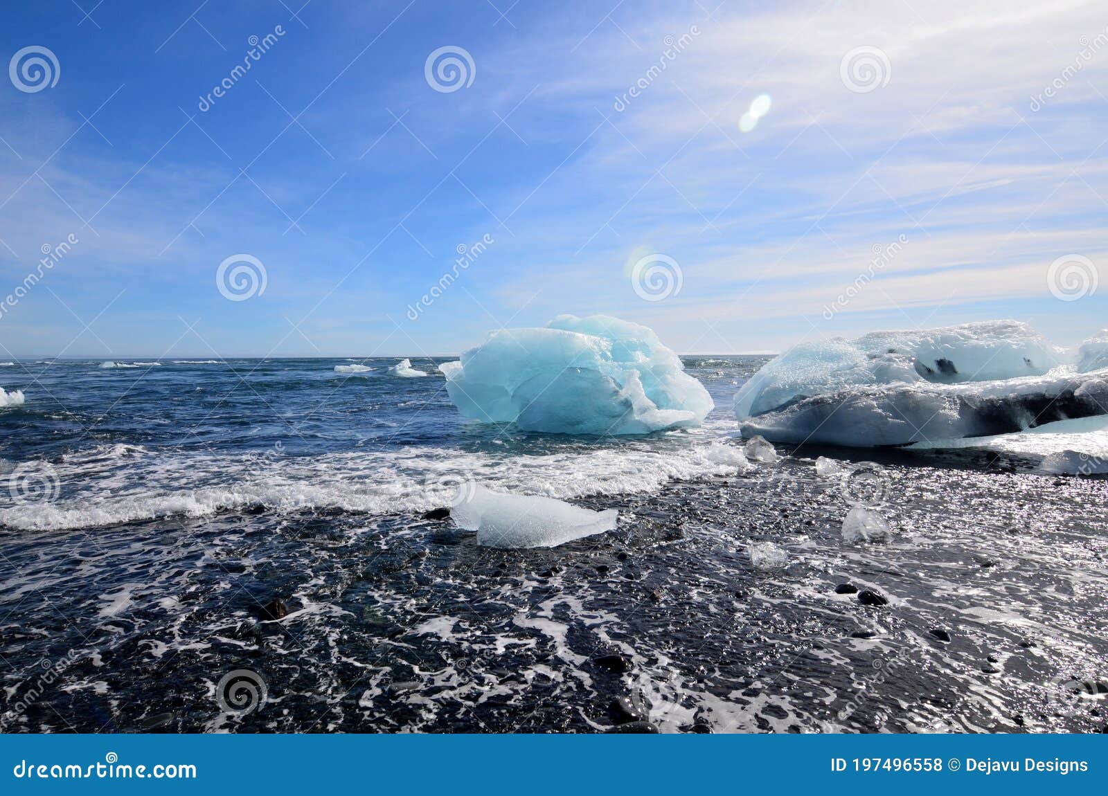 Striking View of Ice and Icebergs in the Ocean Stock Photo - Image of ...