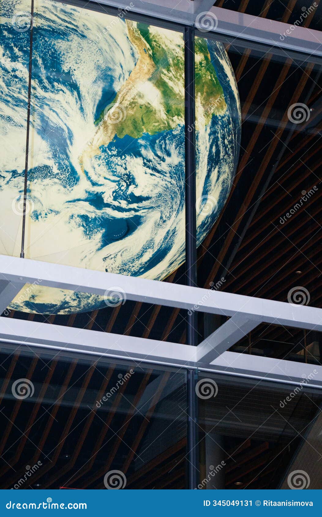 A Striking View of a Large Illuminated Globe Display Inside the ...