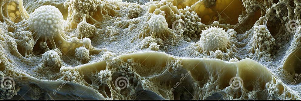 Dense Layer of Microbes Showcasing Diverse Structures and Interactions ...