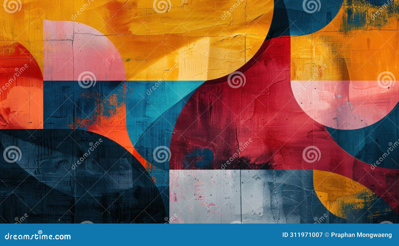 A Striking Visual Collage of Abstract Geometric Shapes with Textured ...