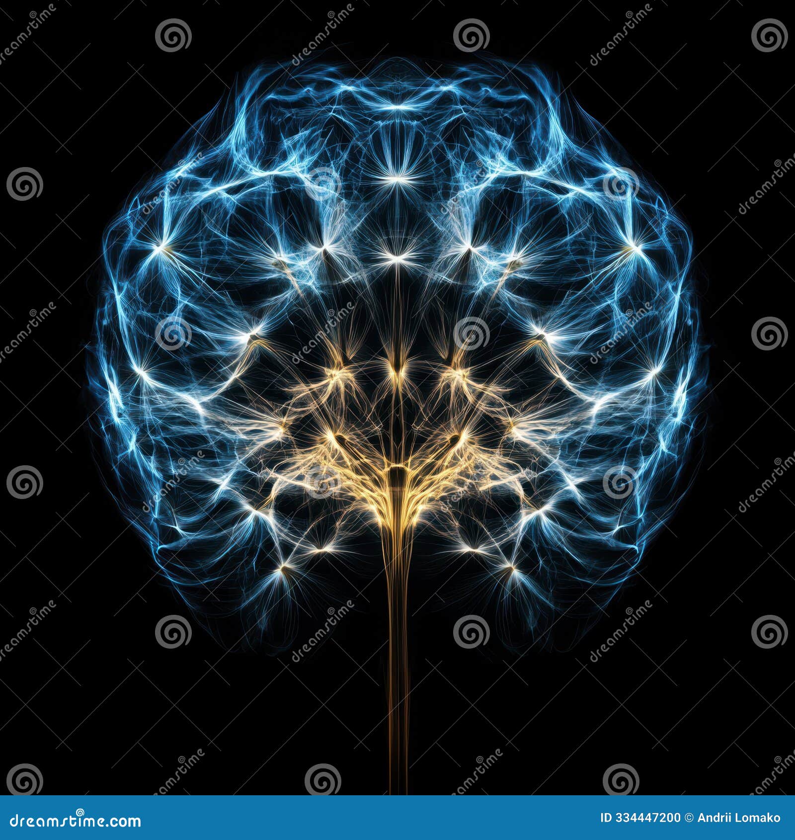 Abstract Representation of Brain Activity with Vibrant Colors at Night ...