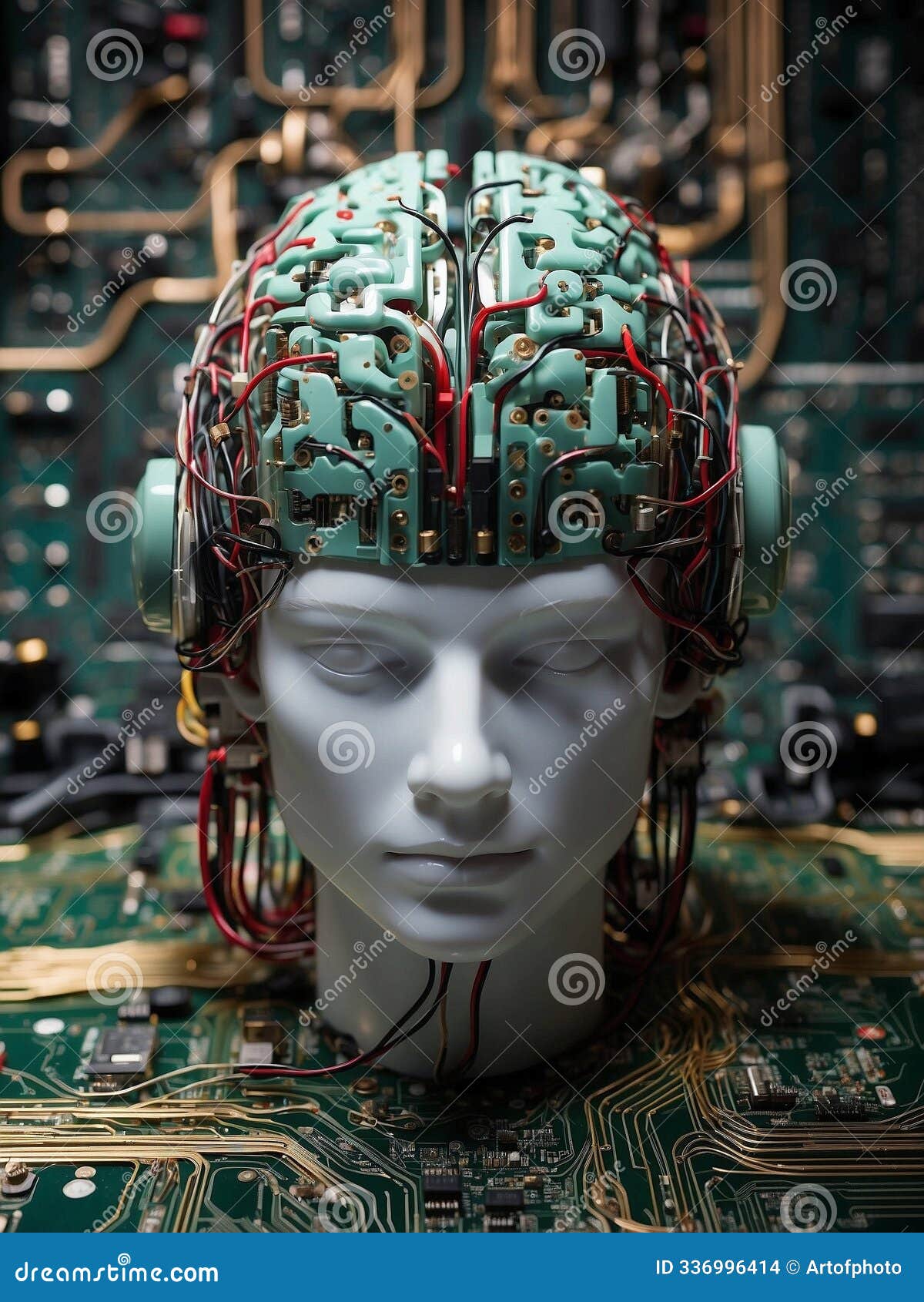 This Striking Visual Features a Mannequin Head with a Brain Design ...