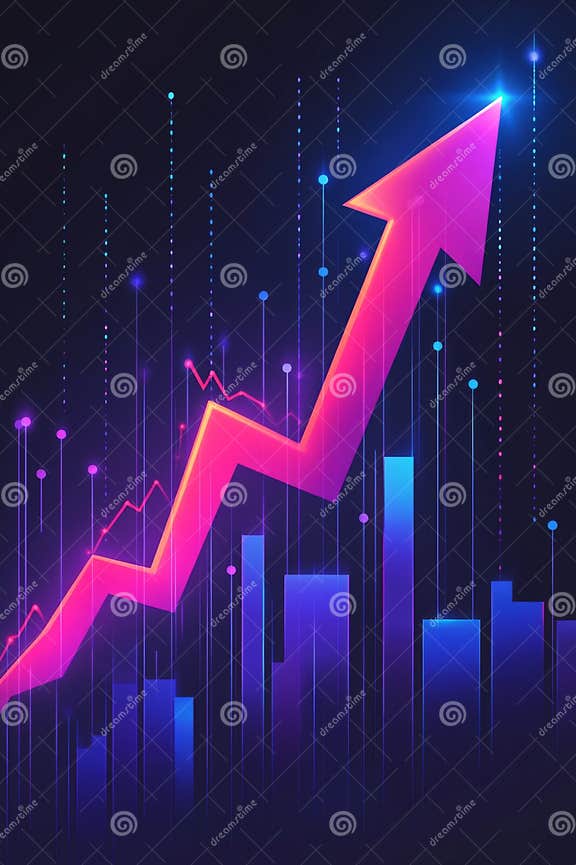 A Striking Visualization Showcases a Bold Upward Trend with Bright ...